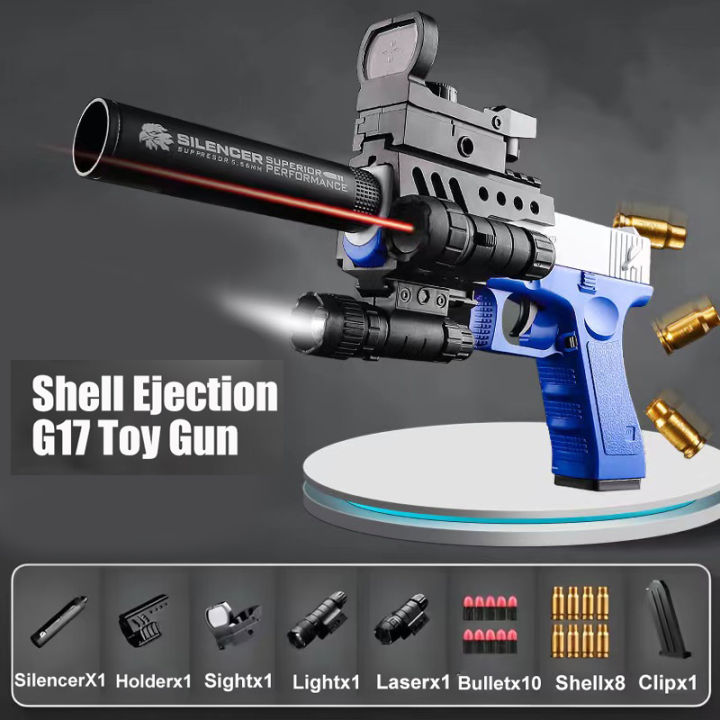Shell Throwing G17 Air Toys Gun Ejection Handgun Soft Darts Airsoft For ...