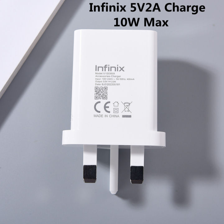 Infinix 5V 2A Charger 10W UK Fast Charging Power Wall Adapter 100CM Usb ...