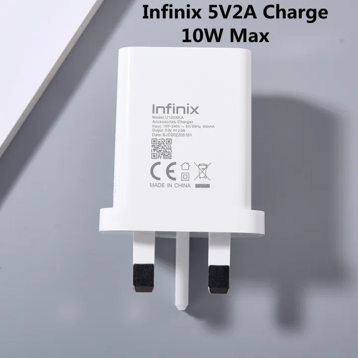 Infinix 5V 2A Charger 10W UK Fast Charging Power Wall Adapter 100CM Usb ...