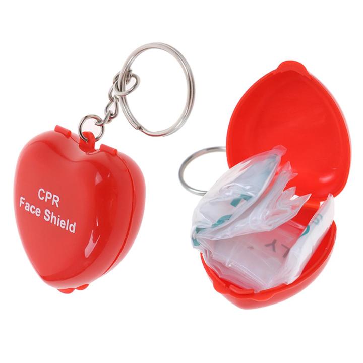 Mini Protect CPR Mouth KeyChain Rescue In Heart Box Face First Aid ...