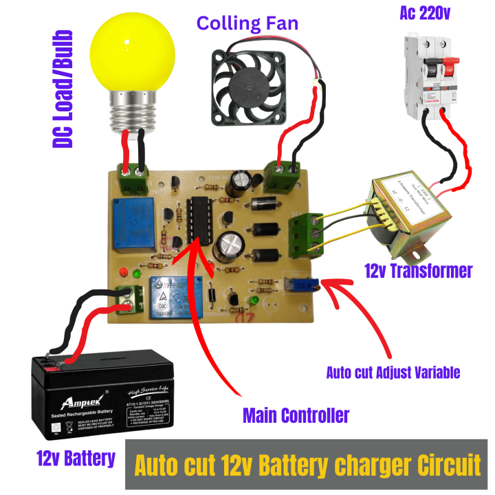 Auto Cut Circuit 12V | Reliable Auto Charger | 12V DC Battery Charger ...