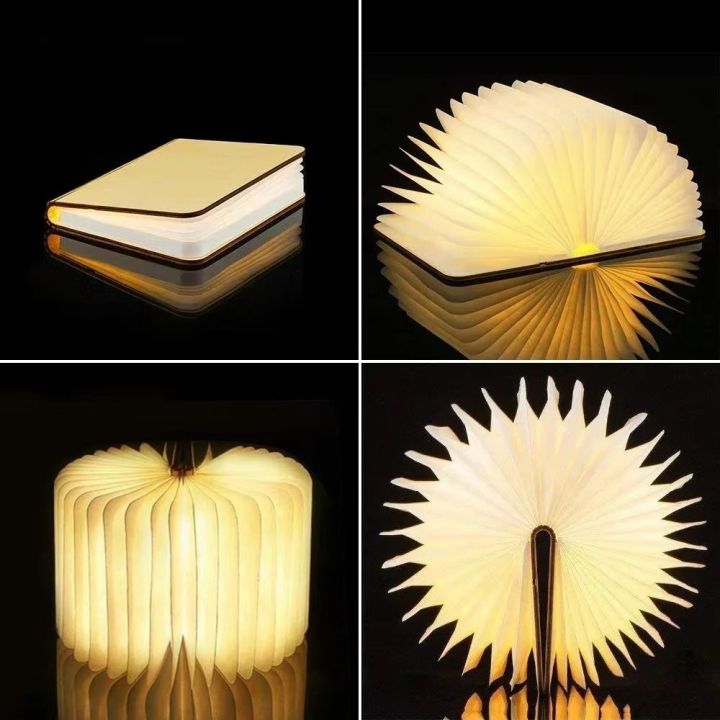 New Foldable LED Book Light 5 Colors 3D Book Lamp Gift Creative Night ...