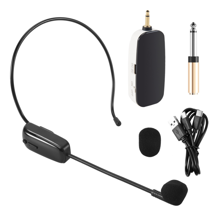 New 2 in 1 Handheld UHF Wireless Microphone Professional Head-Wear Mic ...