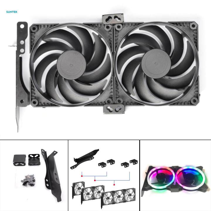 PCI Slot Graphics Card Fan Bracket Twin Fan Mount for Computer Graphics ...