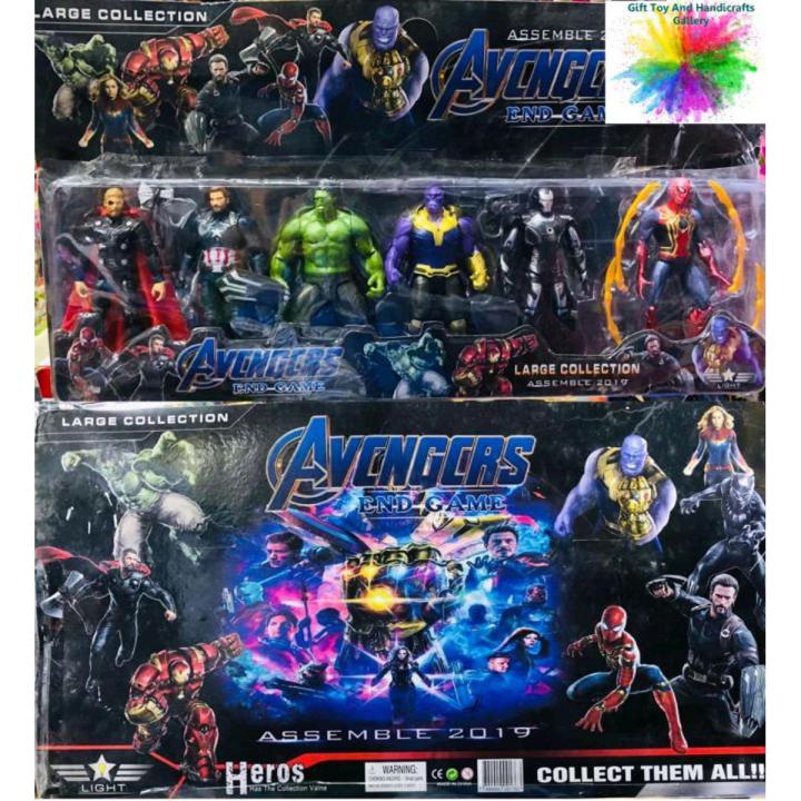 6 styles Marvel Toys The Avengers Figure with led Superhero Action ...