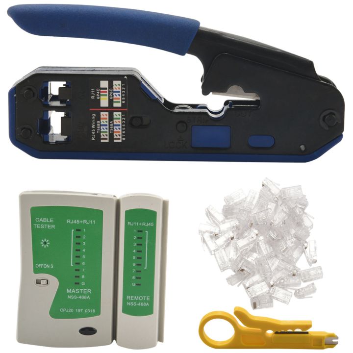 Network Cable Tester RJ45 Crimp Tool Kit CAT5 CAT5E CAT6 Crimping Tool ...