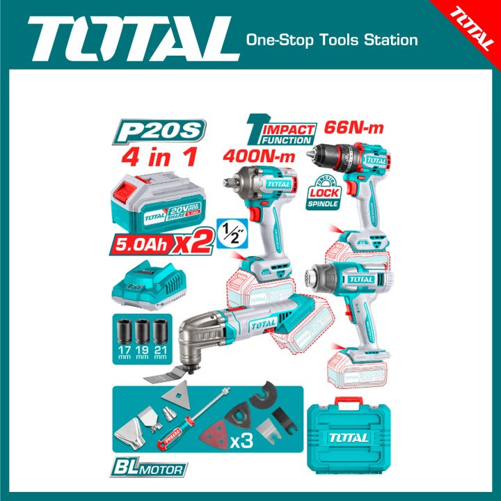 TOTAL CORDLESS 4 PCS COMBO KIT TOSLI240969 | Daraz.com.bd