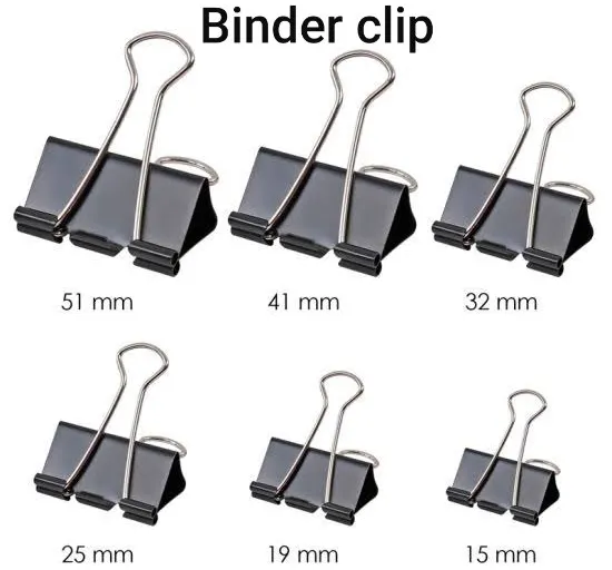 Binder Clips Metal paper clips Paper Clamps Assorted Sizes for Office ...