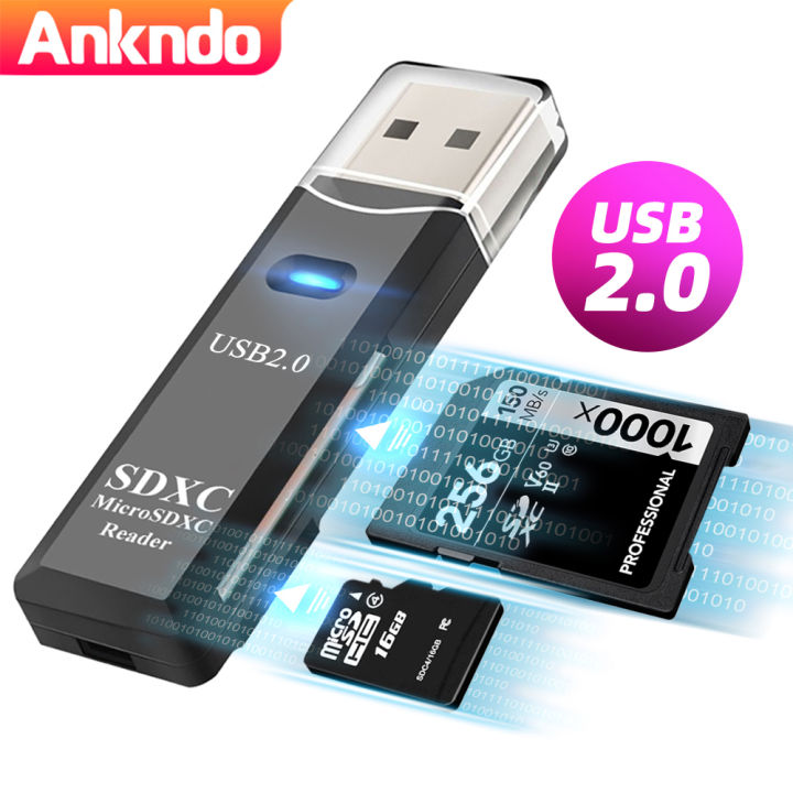 Smart Card Reader, cro SDUSB 2.2-in-1, TF SD Card Reader, 0 Card Reader ...