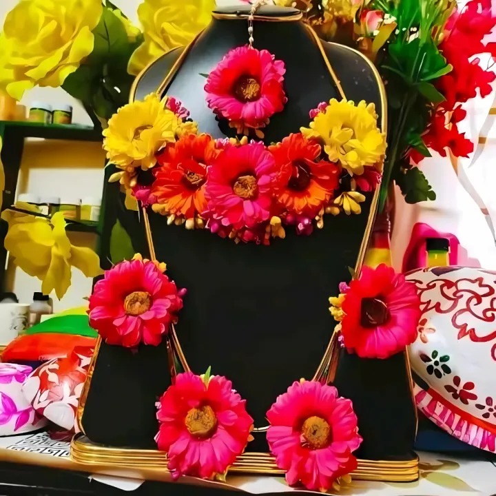 Artificial Flower Bridal / Non-Bridal Jewellery Set for Women | Daraz ...