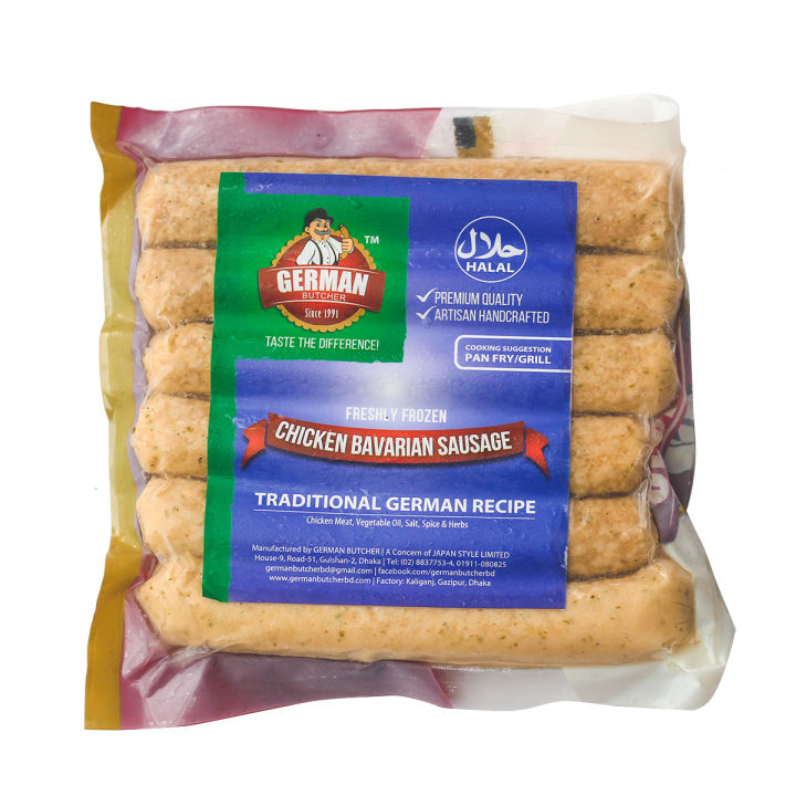 German Butcher Chicken Bavarian Sausage 2 packet 12 pcs 600gm | Daraz ...