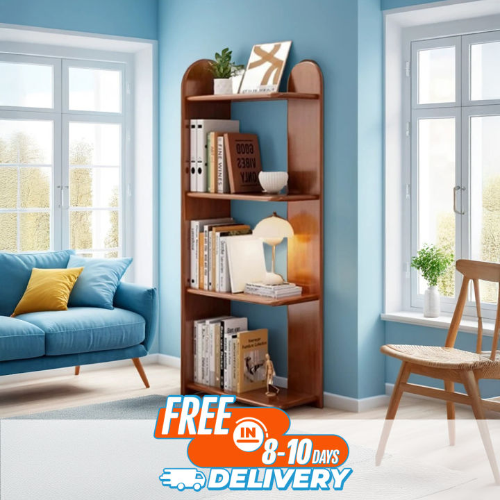 KIRANDY Solid Minimalist Corner Bookshelf, Multi-Layered and Wall ...