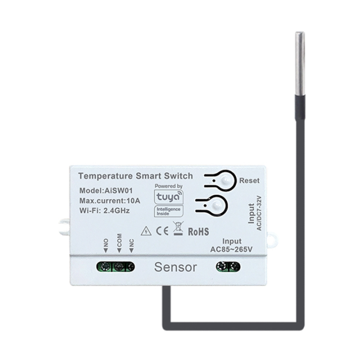 Tuya Enabled 2.4G Temperature Switch Sensor, Including 2M Probe for ...