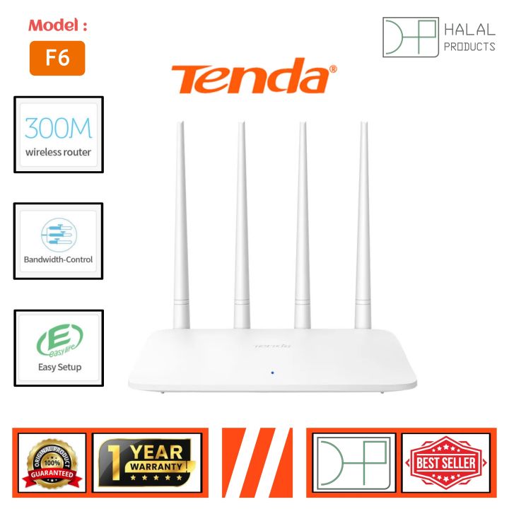 Tenda F6 Wi-Fi Router | 300Mbps Speed | 4 External Antennas | Wireless ...