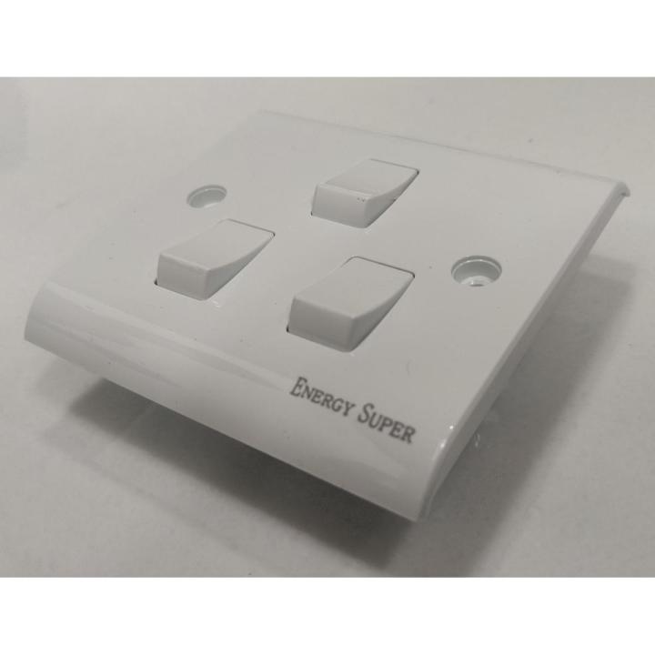 Energy Super White 10A Three Gang 3 Electrical Wall Switch Socket ...