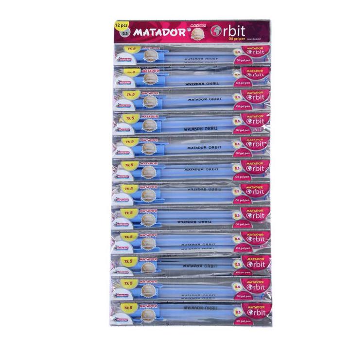 Matador Orbit Blue Ball Pen 12 Pcs | Daraz.com.bd