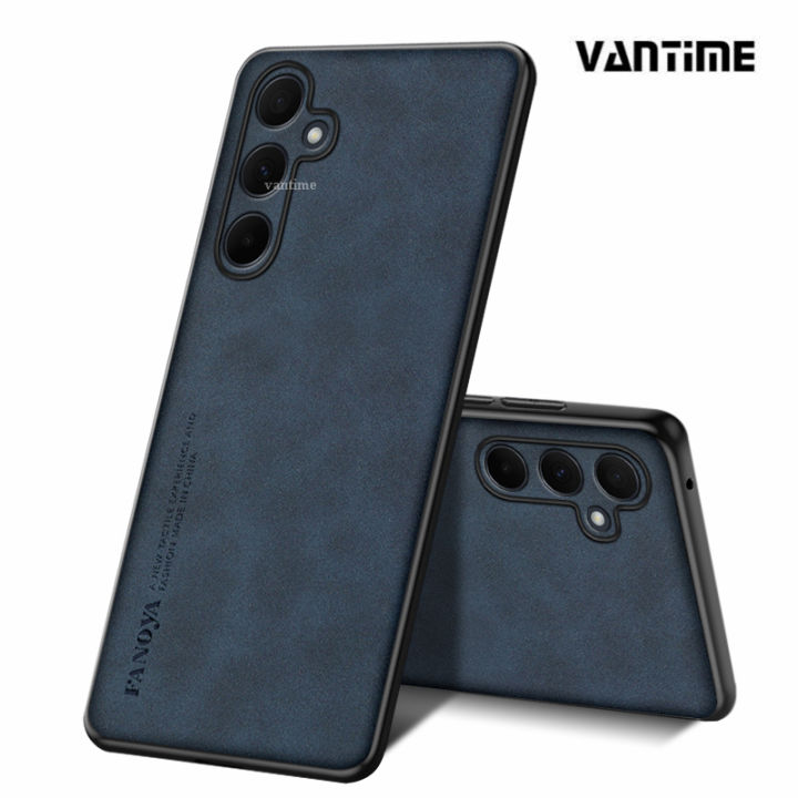 Vantime for Samsung Galaxy A35 / A55 5G Case PU Leather Slim Matte Hard ...