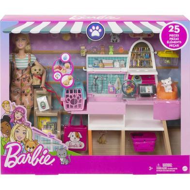 Barbie Doll And Pet Boutique Playset With 4 Pets For Kids-GRG90 | Daraz ...