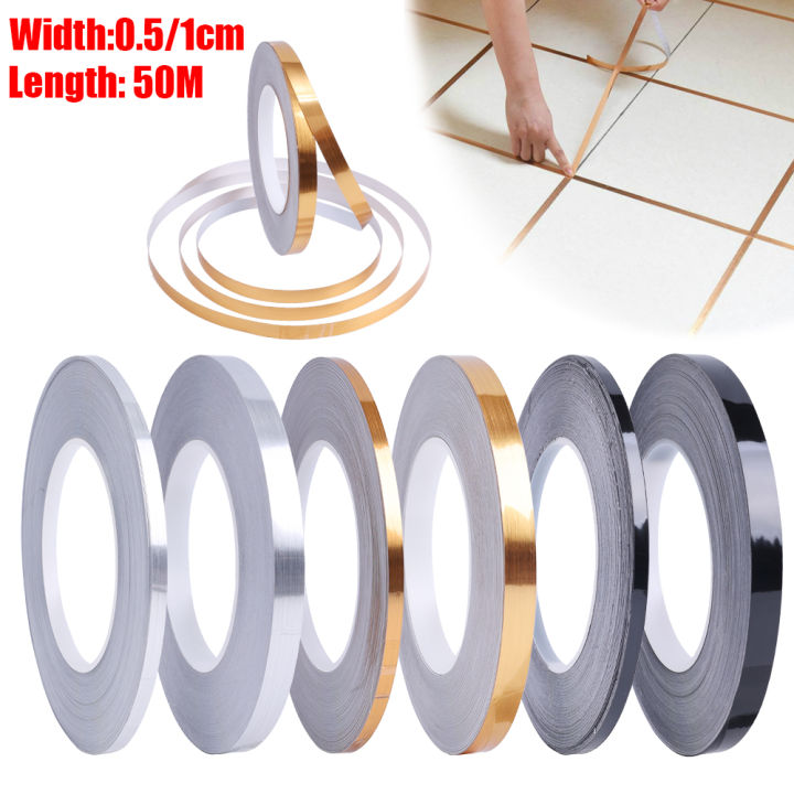 50M Floor Tile Gap Tape Wall Tile Strip Seam Sticker Gold Foil ...