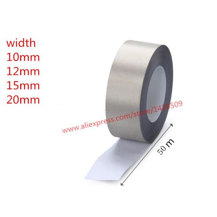 【VisioN Shop】10mm/12mm/15mm/20mm*50m Silver Conductive Fabric Cloth ...
