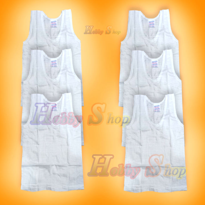 6 Pieces Set White Color Sando Ganji/Tank Top For Kids | Daraz.com.bd