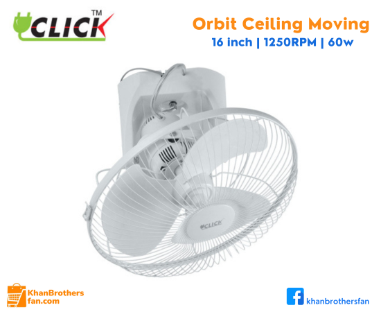 Click Orbit Ceiling Moving fan, Size: 16 inch, RMP: 1250, 60W, 01 year ...