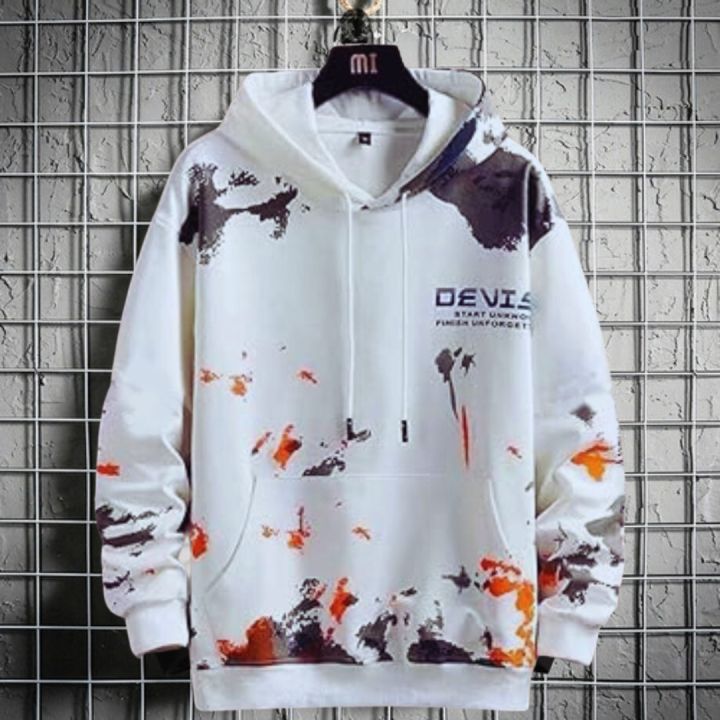 Premium Quality Winter Cotton White Long Sleeve Hoodie for Man - Hudi ...