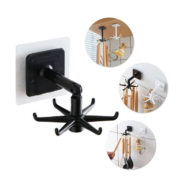 Kitchen Hanger with 6 360Â° Rotating Hooks - Hanger | Daraz.com.bd