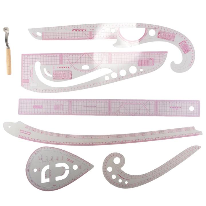 New 7Pc/et Ruler Tailor Meauring Kit Clear ewing Drawing Ruler Yardtick ...
