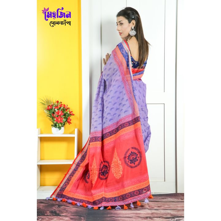 Dolonchapa – Premium Cotton Mix Saree | Daraz.com.bd