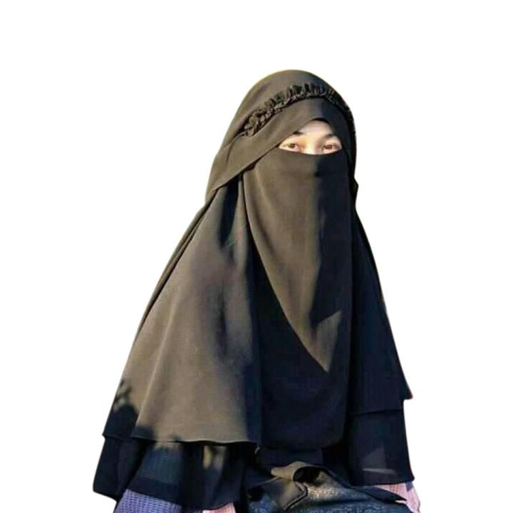 Niqab Muslim Hijab (Crown) 2 Layers Islamic Face Cover - Hijab ...