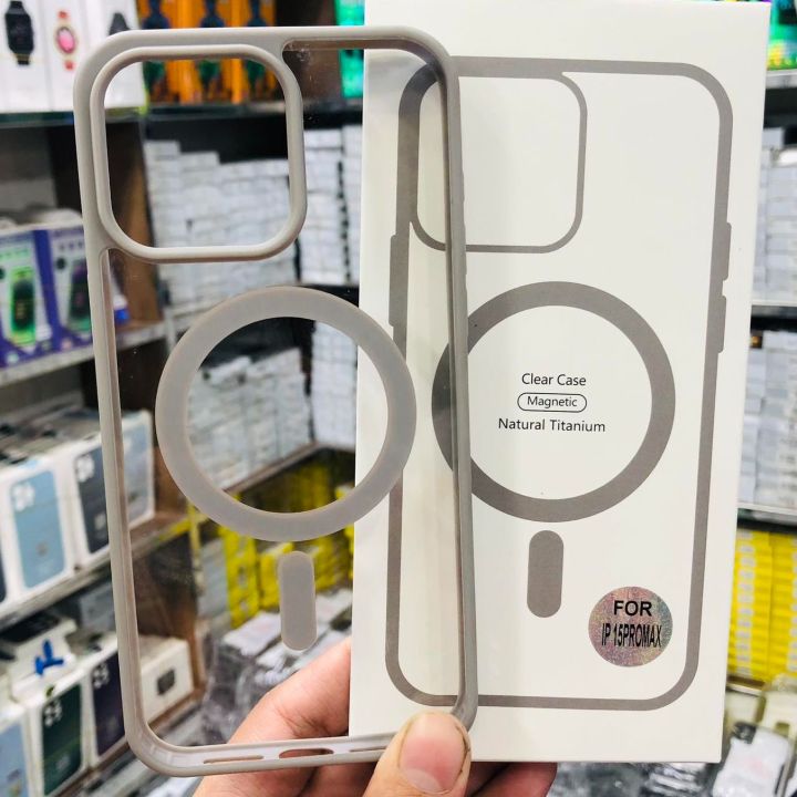 for iPhone 15 Pro Max Natural Titanium Magsafe case Charger supported ...