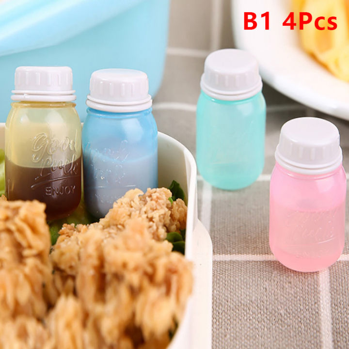 4Pcs Mini Seasoning Sauce Bottle Portable Tomato Ketchup Bottle Salad ...