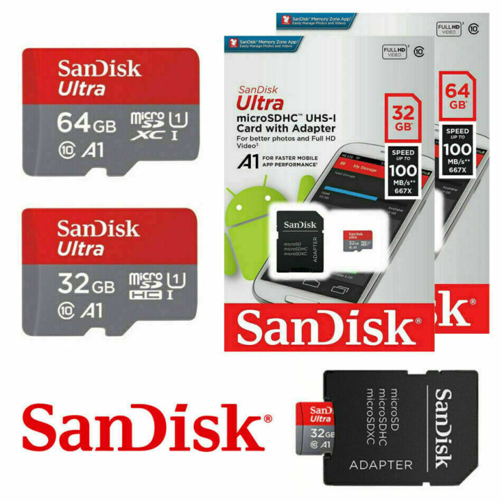 SanDisk Ultra A1 MicroSD Card With Adapter (Mastercopy) | Daraz.com.bd