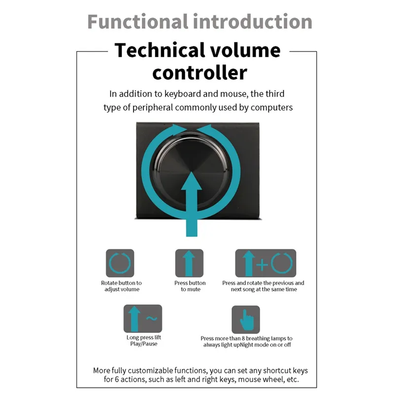 USB Computer Volume Controller Multimedia External Audio Volume Control ...