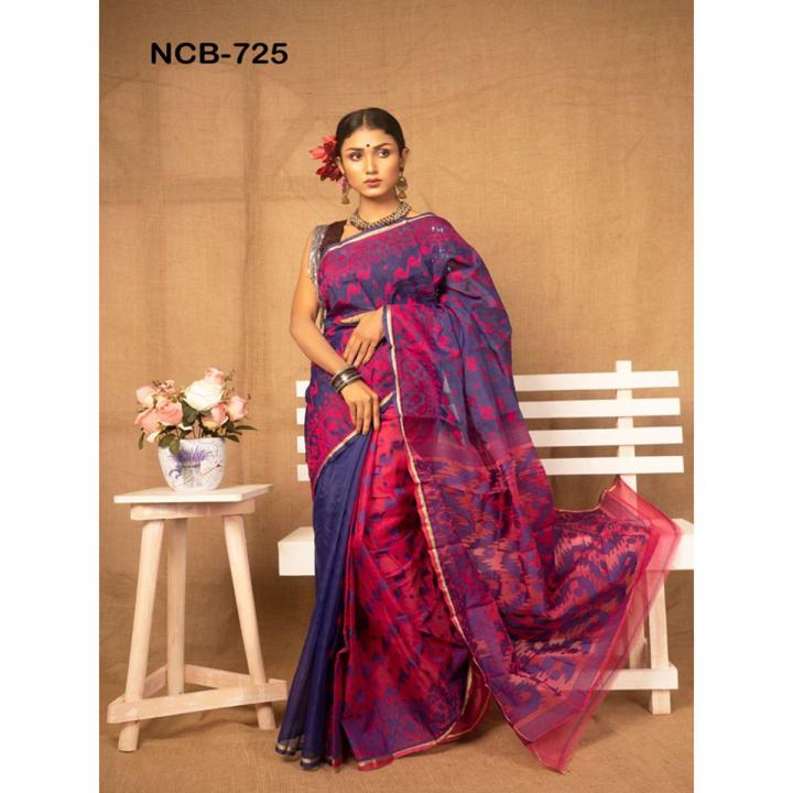 Tangail Tat Multi Colour Moslin Jamdani Saree for Women | Daraz.com.bd