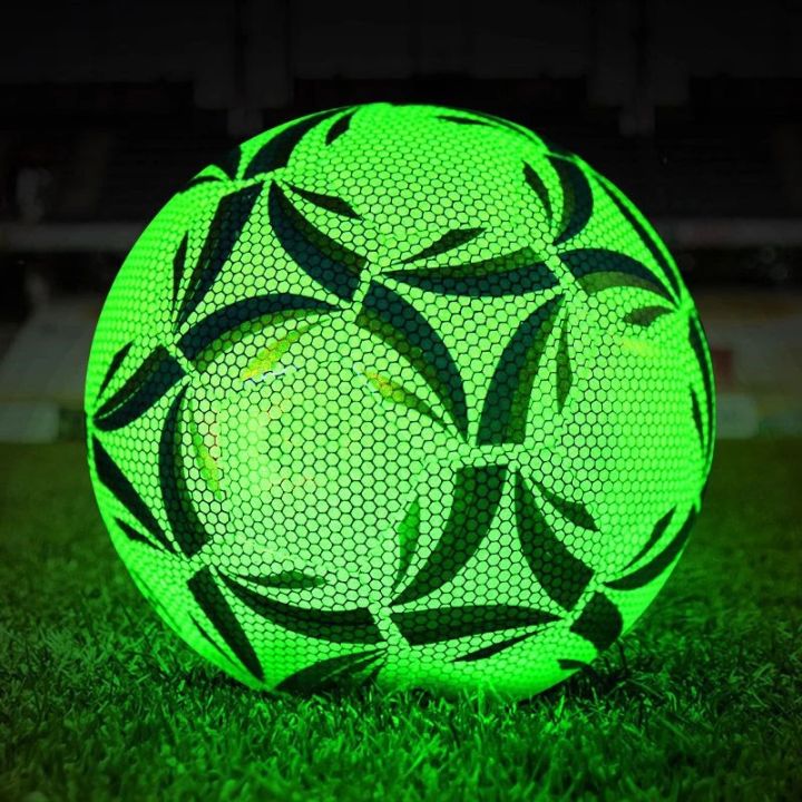 Reflective Football LED Training footballs size 5 Luminous Fluorescent ...