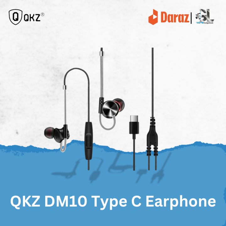 QKZ DM10 Type C Zinc Alloy Metal Earphone - Black - Headphone ...