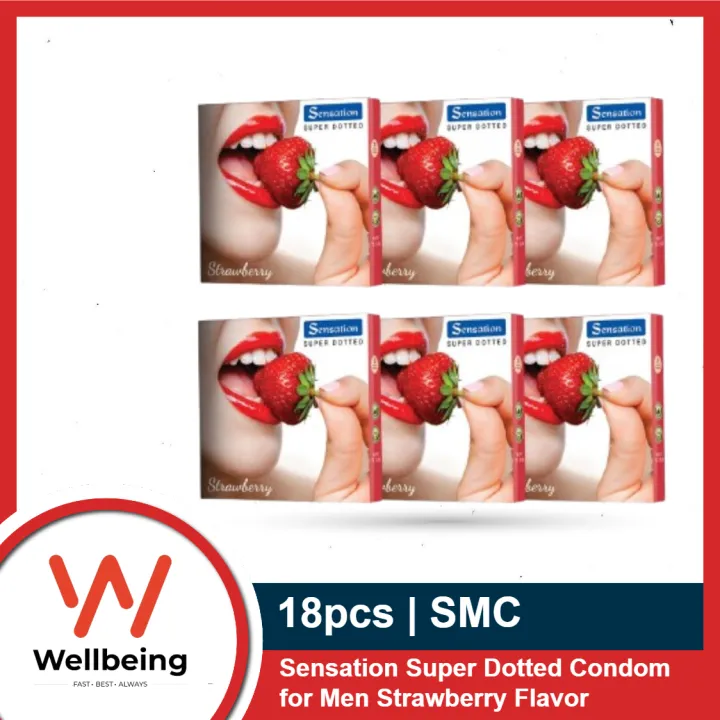 Sensation Strawberry Flavor Super Dotted Condom - Combo 6 Pack - 6x3=18pcs Condom | Daraz.com.bd