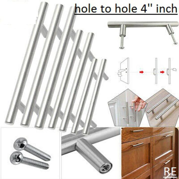 20 pcs 4'' /Drawer, Cabinet Handle / Hollow Tube T-Bar Stainless Steel ...