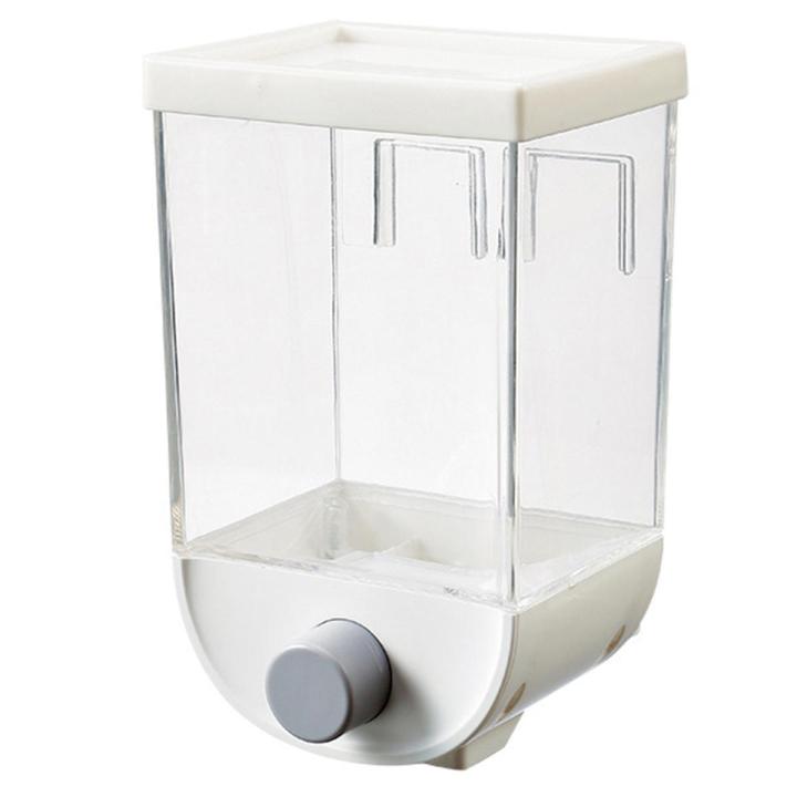 1500mL Dry Food Dispenser Nail-free Cereal Dispenser Wall-Mounted ...