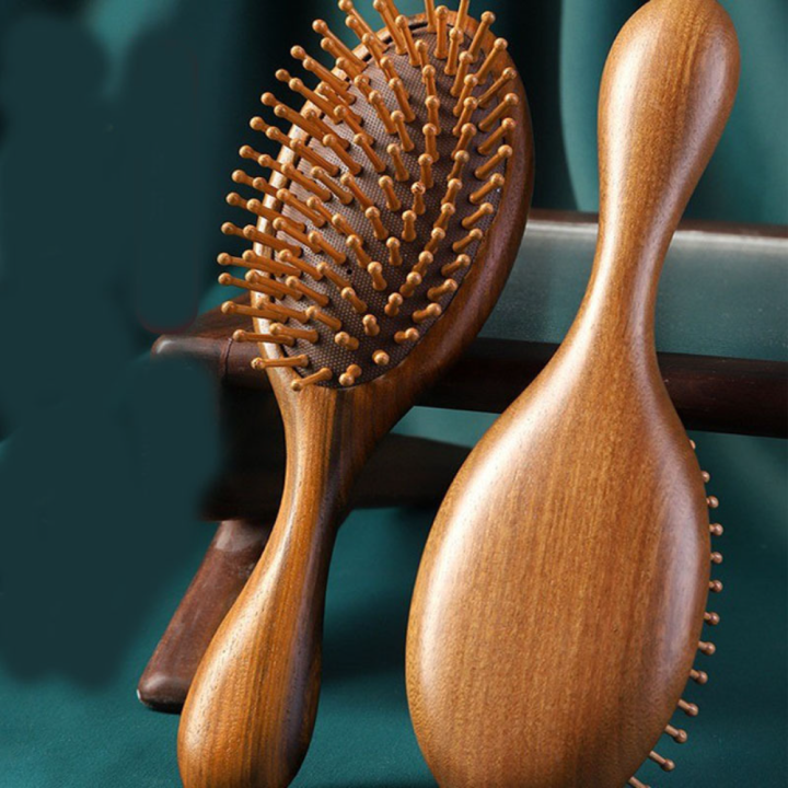 Curved Teeth Wooden Comb Durable Air Bag Design Wood Handle Hair Brush ...