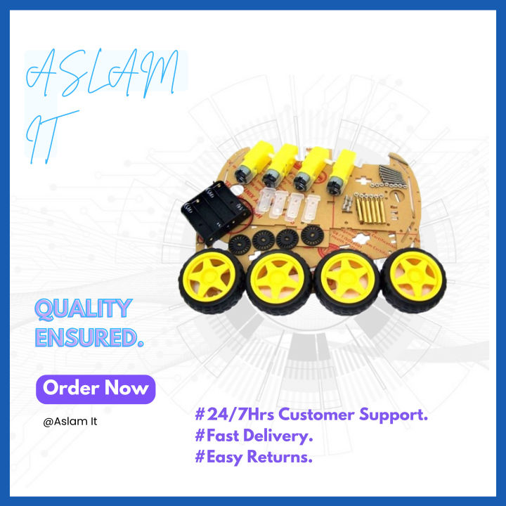 4WD Smart Robot Car Chassis Kits | Daraz.com.bd
