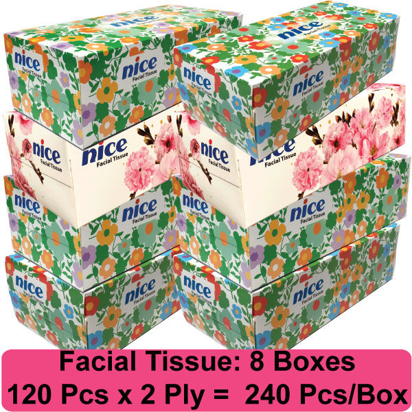 nice Perfumed Facial Tissue (120 Pcs x 2 Ply/Box), S3: 8 Boxes | Daraz ...
