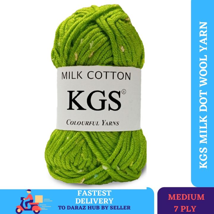 KGS Milk Dot Wool Yarn | 25 Gm | Medium 7 Ply | Soft and Comfortable ...