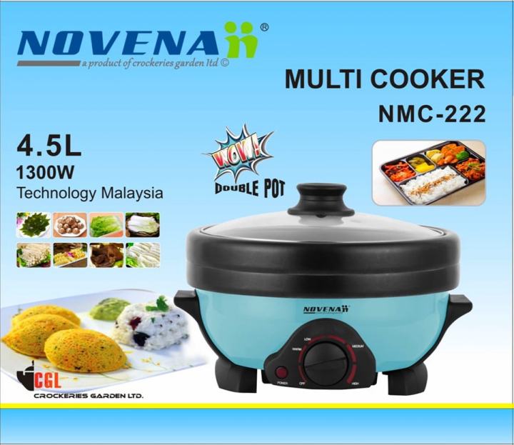 Novena Multi Cooker Double Pot Multi cooker, Electric Curry Cooker With ...
