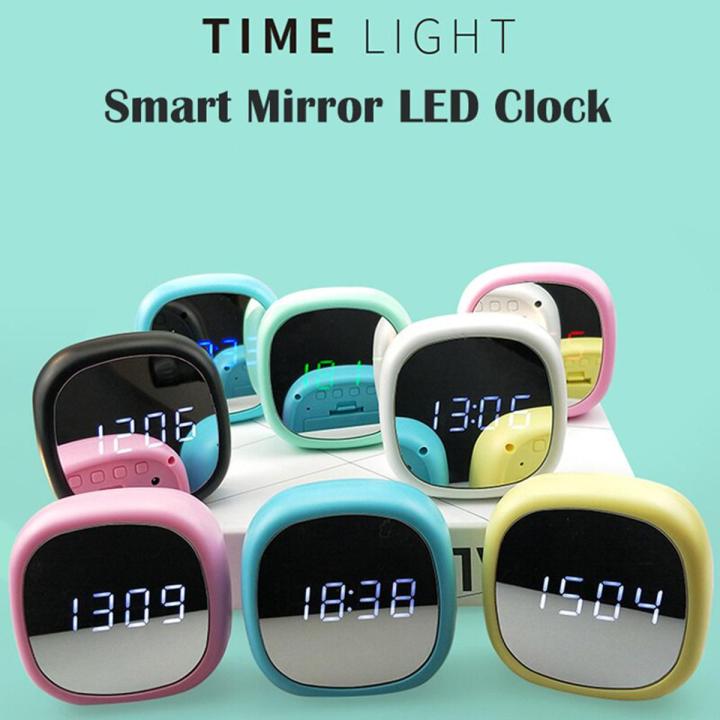 Multi-function Alarm Clock Makeup Mirror, LED Digital Awakened ...
