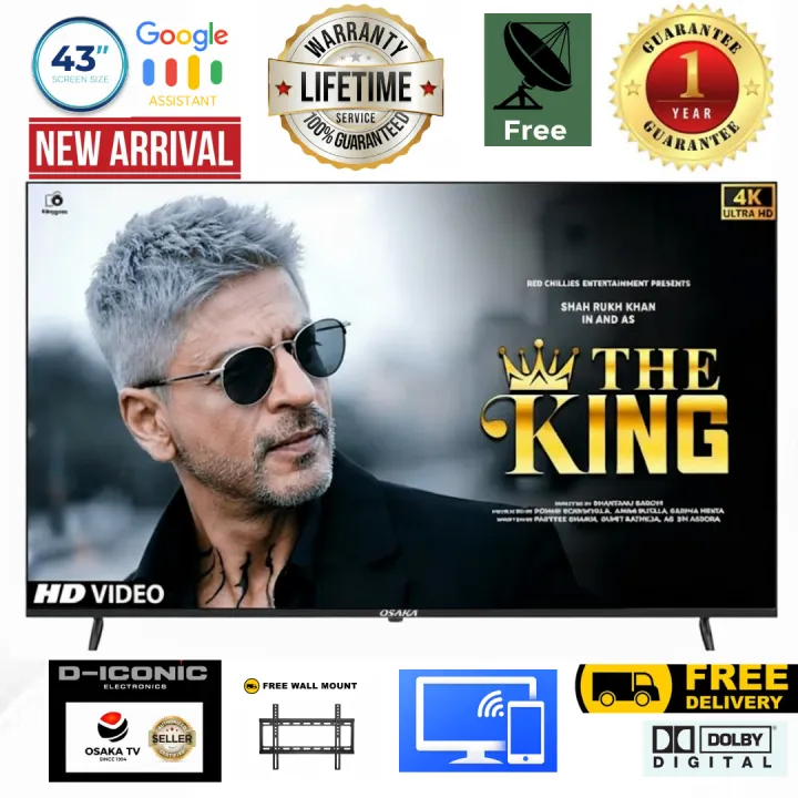 OSAKA Original Frameless Android 4K Smart LED TV - 43 Inch - Black With ...