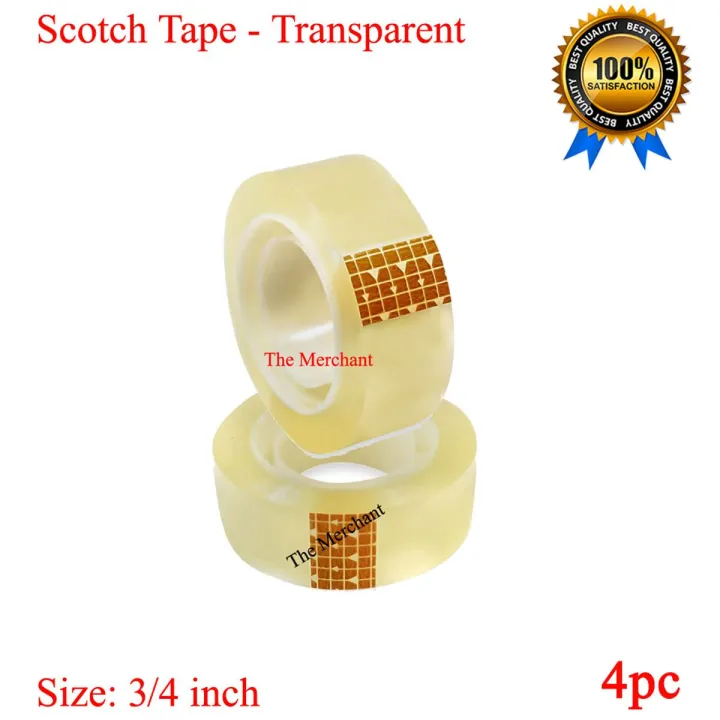 Scotch Tape - Transparent - 3/4" - 4pc (Small) | Daraz.com.bd