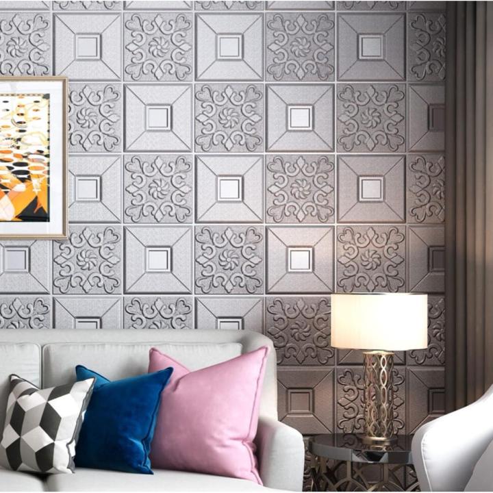 3D Wall Panels Stickers PE Foam Self Adhesive Wallpaper 70 * 77 cm ( 10 ...